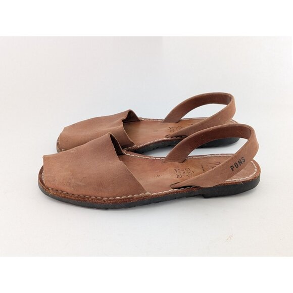 Pons | Shoes | Pons Avarca Size 8 Menorca Tan Leather Flat Slingback ...